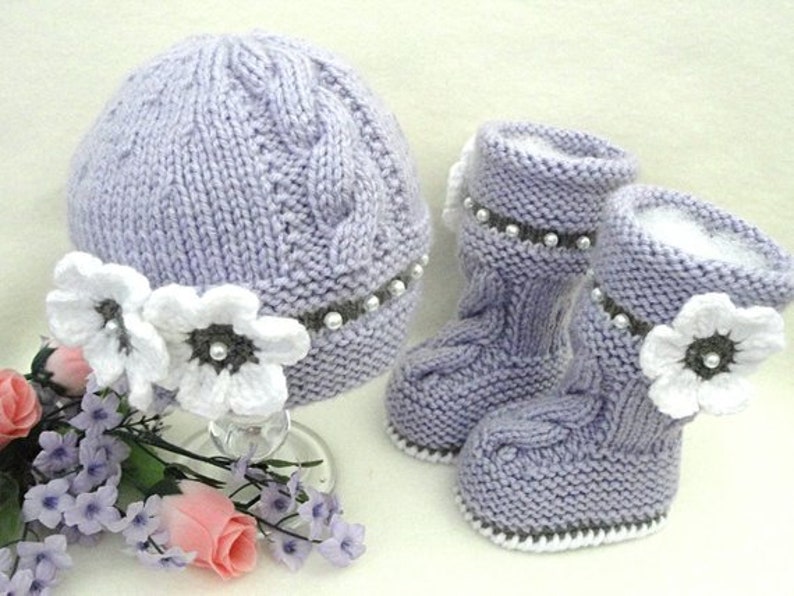 Knitting PATTERN Baby Set Infant Knit PATTERN Newborn Baby Shoes ...