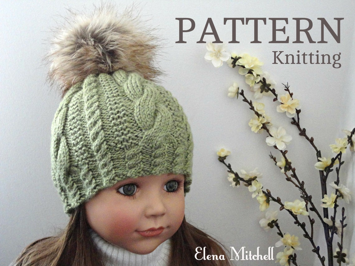 Knitting PATTERN Girls Beanie Women Hat Accessories Children Hat Knit ...