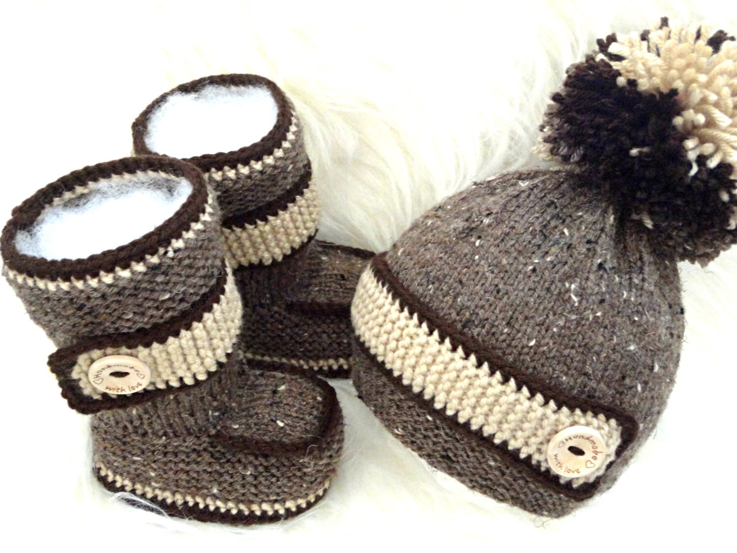 Knitting PATTERN Baby Set Baby Shoes Baby Uggs Pattern Knitted - Etsy
