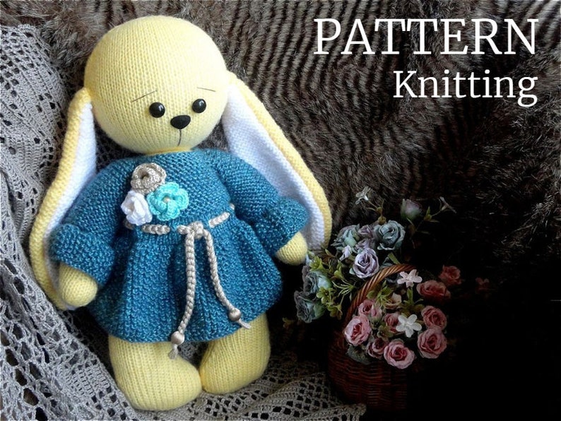Knitting PATTERN Bunny Rabbit Toy Animal Pattern Knitted Bunny - Etsy