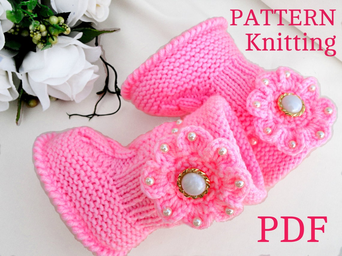 Knitting PATTERN Baby Booties Baby Girl Shoes Pattern Knitted Baby ...