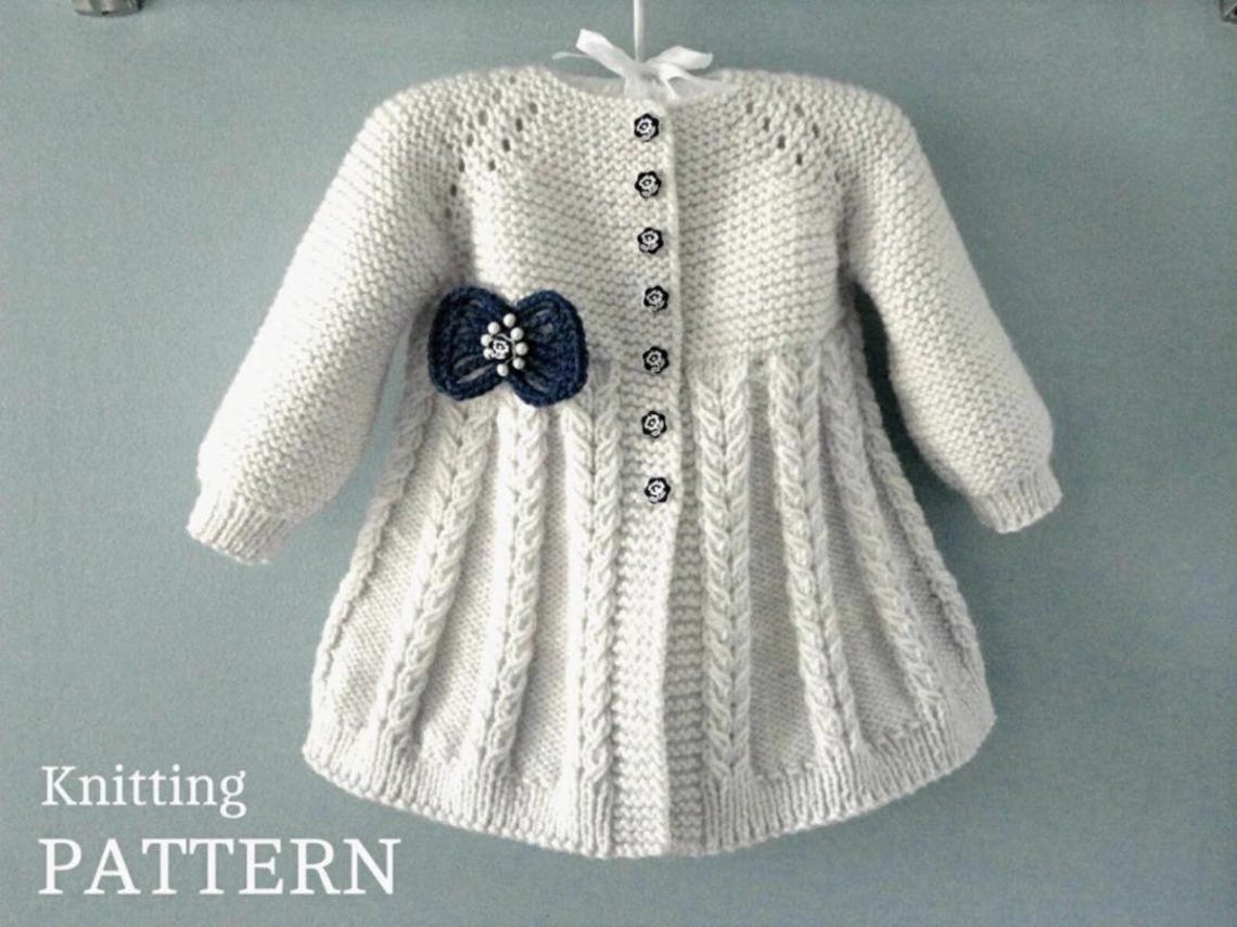 Knitting PATTERN Baby Jacket Knitted Baby Cardigan Knitted Cables Baby ...