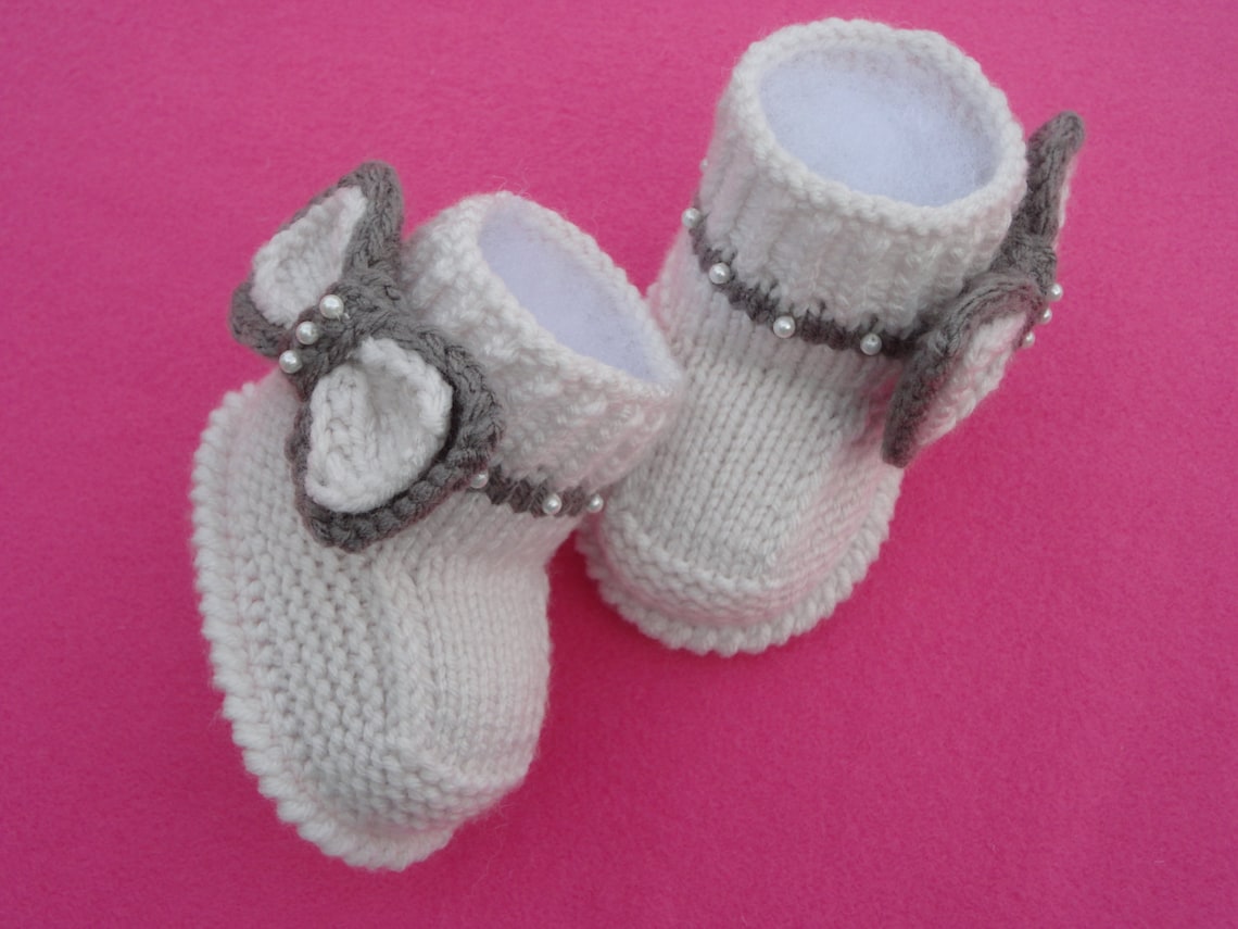 Knitting PATTERN Baby Shoes Knitted Baby Booties Baby Girl | Etsy