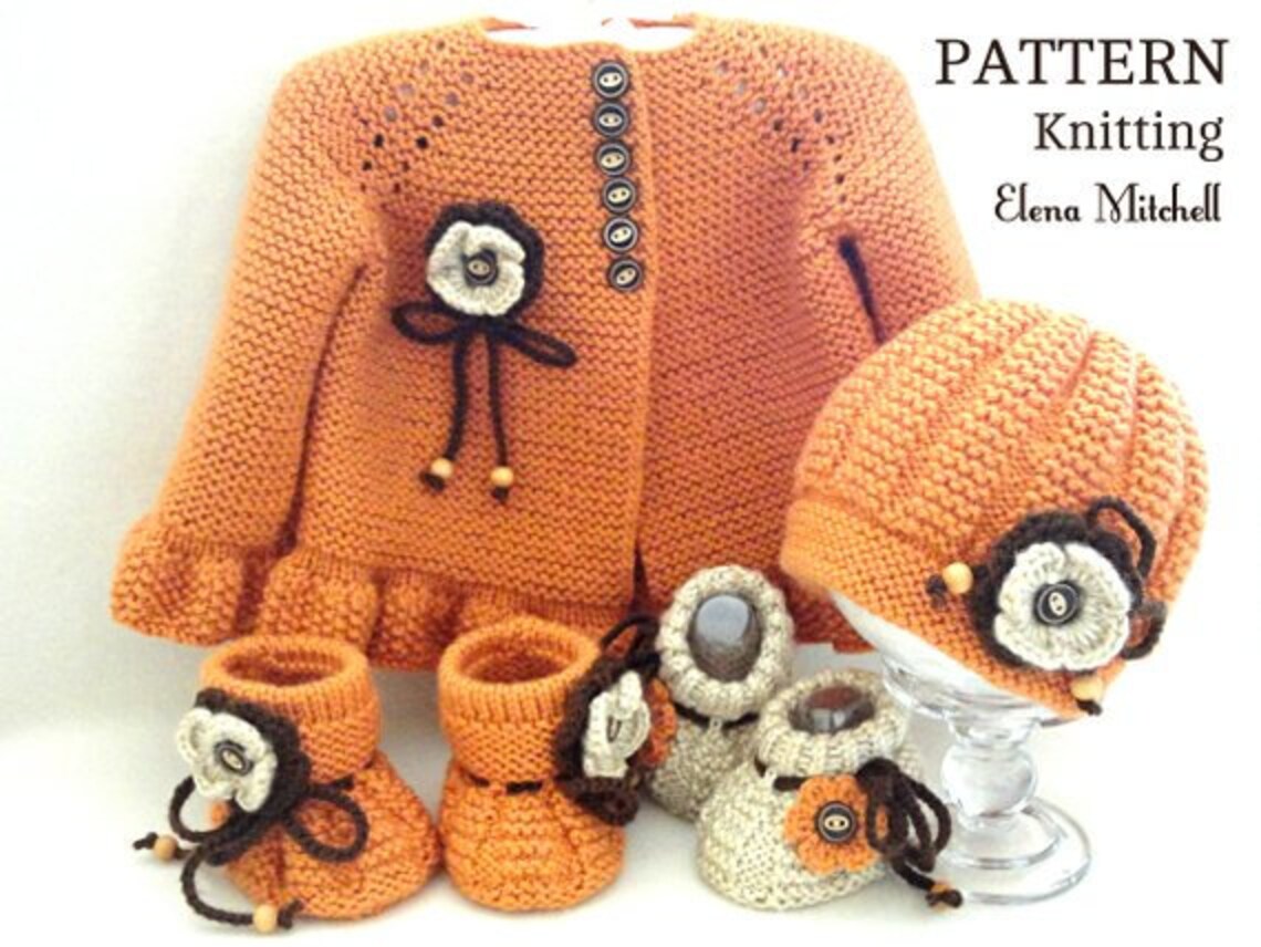 Knitting PATTERNS Discount 4 Baby Sets - Etsy