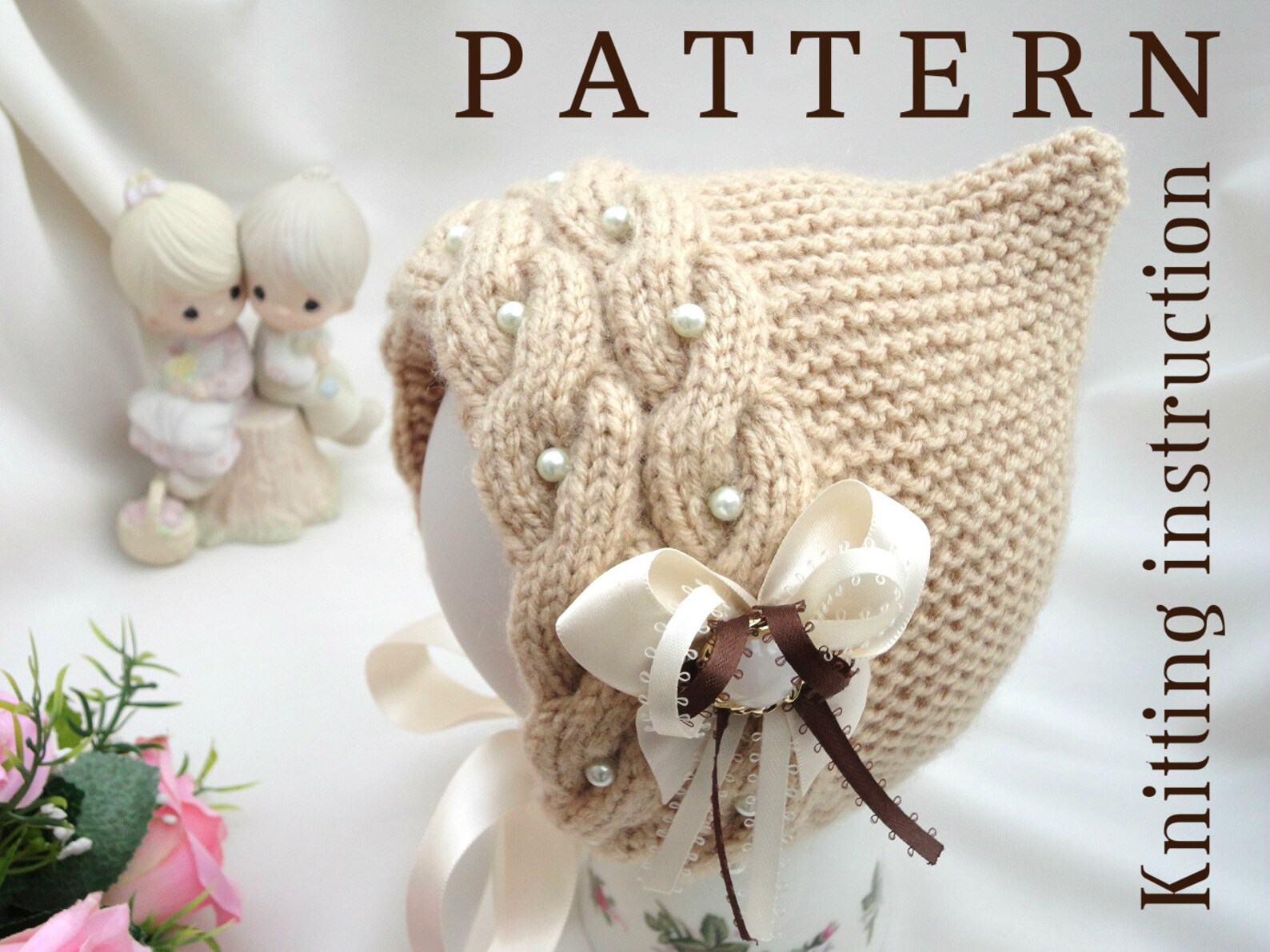 Knitting PATTERN Baby Bonnet Knitting INSTRUCTION Baby Hat Newborn ...