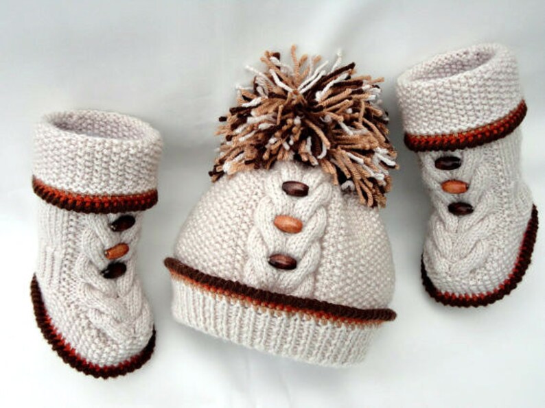 Knitting PATTERN Baby Set Knitting Patterns for Babies Baby Shoes Baby ...