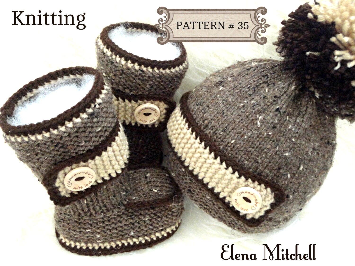 Knitting PATTERN Baby Set Baby Uggs Infant Pattern Baby Shoes | Etsy