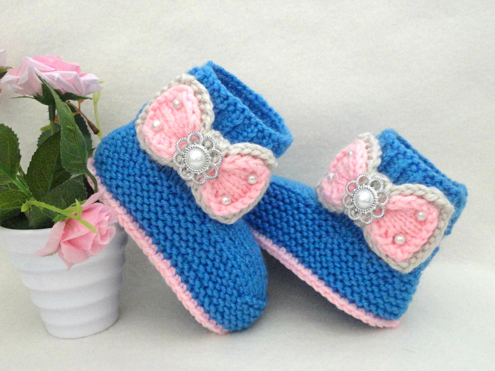 Knitting PATTERN Baby Shoes Baby Booties Knitted Baby Booty Baby Girl ...