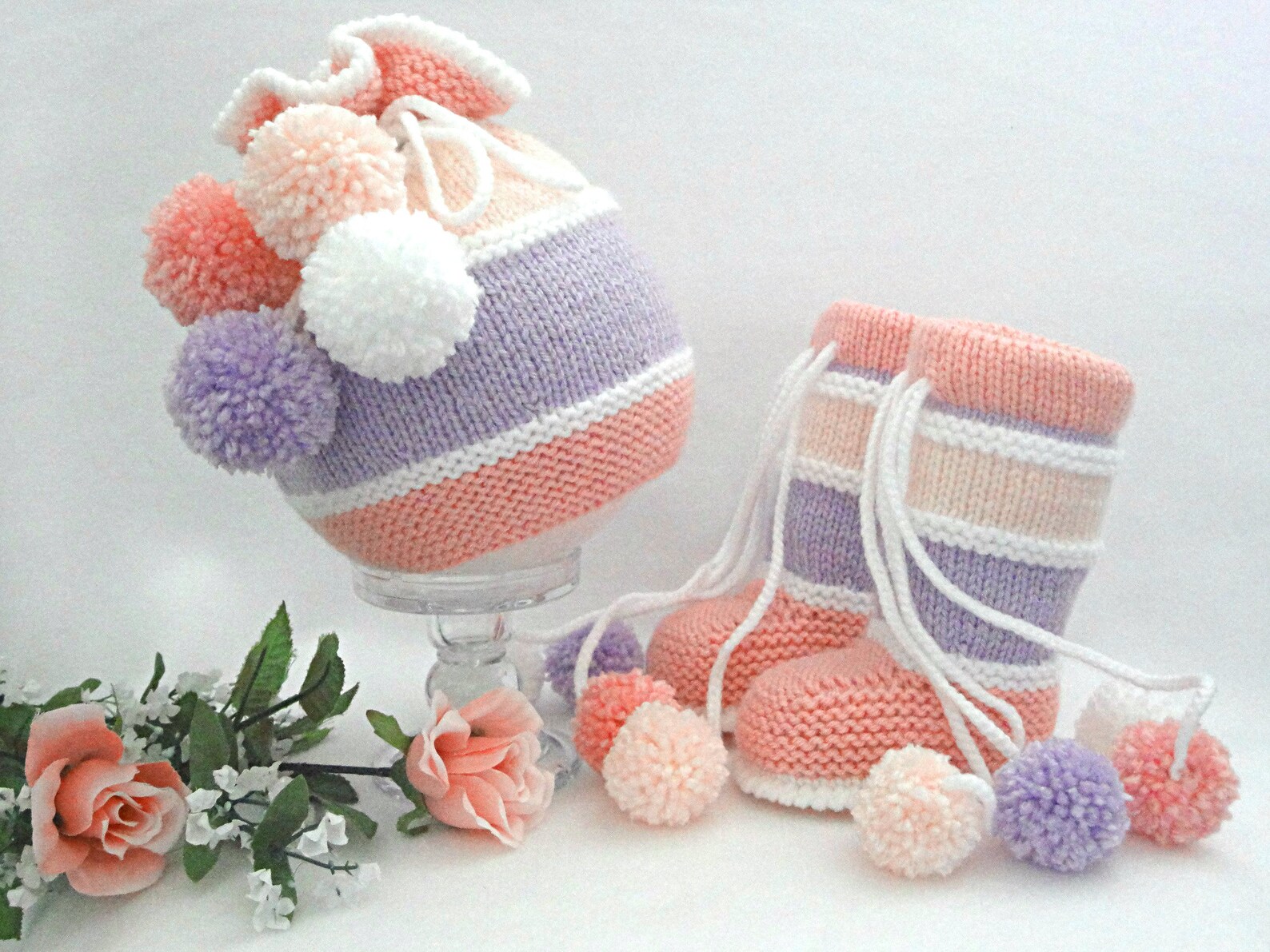 Knitting PATTERN Baby Set Knitted Baby Hat Baby Booties Baby - Etsy