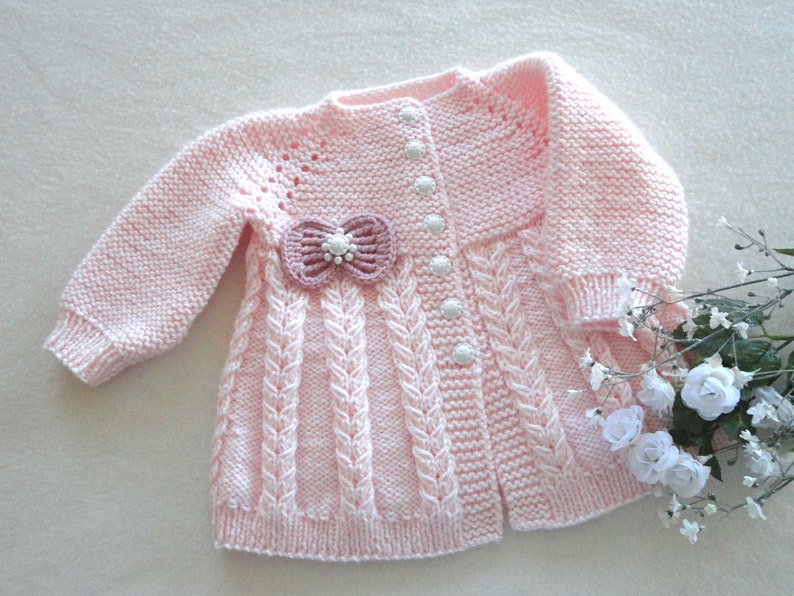 Knitting PATTERN Baby Jacket Knitted Baby Cardigan Knitted Cables Baby ...