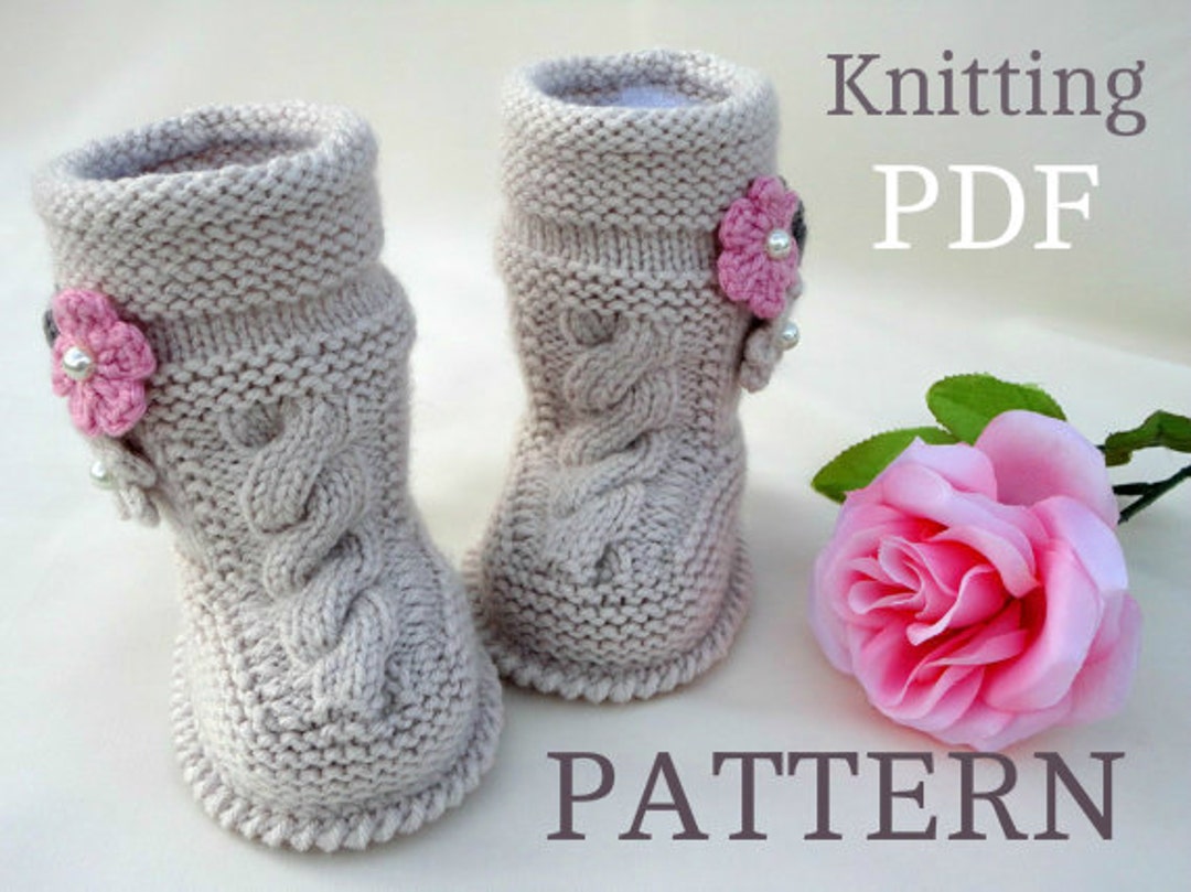 Knitting PATTERN Baby Booties Baby Girl Shoes Pattern Knitted Baby ...