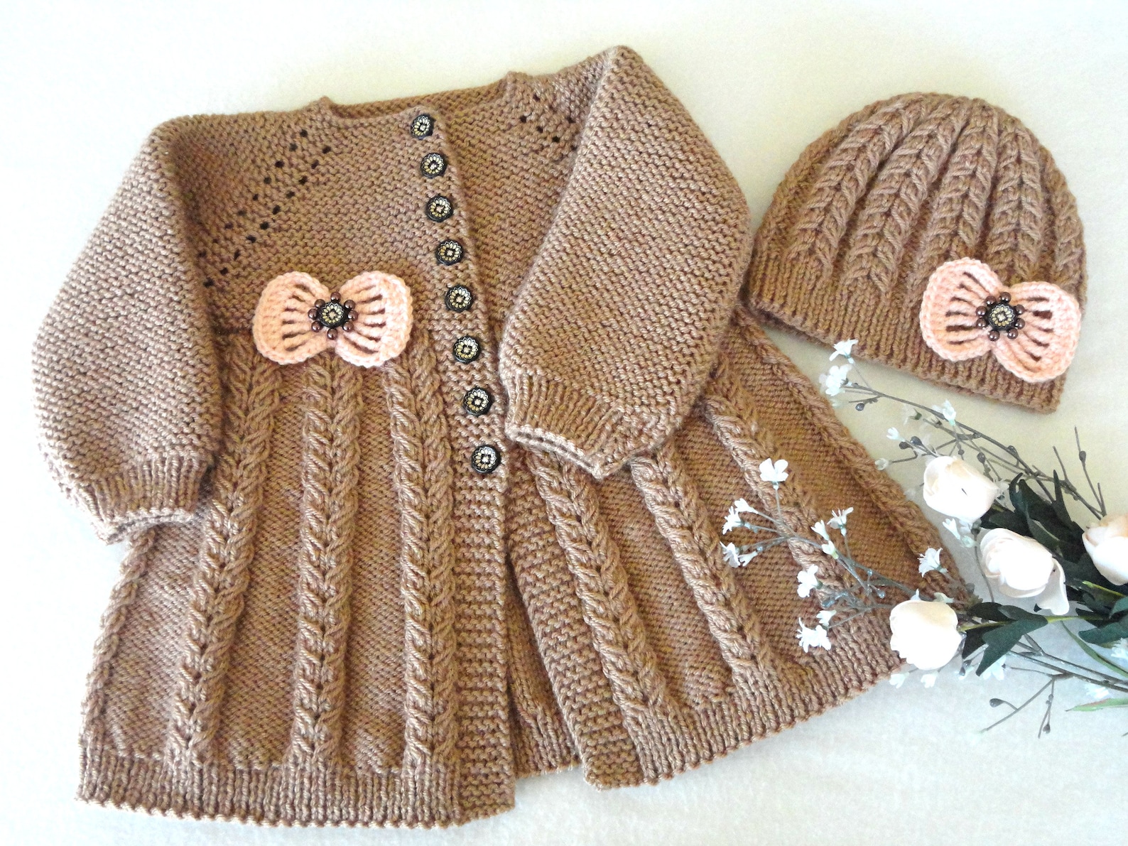 Knitting PATTERN Baby Jacket Knitted Baby Cardigan Baby Hat Baby Beanie ...