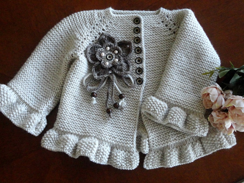 Knitting PATTERN Baby Jacket Baby Cardigan Garter Stitch Knit Pattern ...