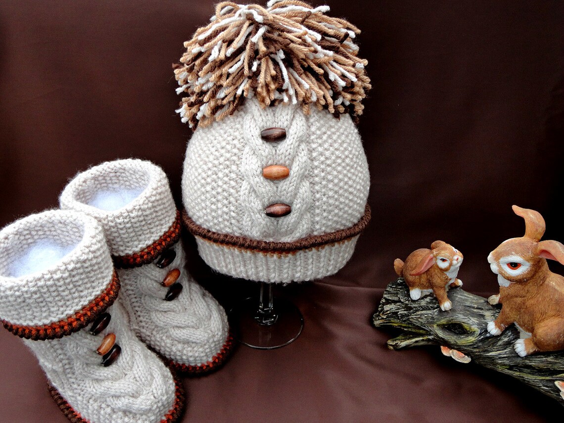 Knitting PATTERN Baby Beanie Knitting Baby Set Baby Shoes - Etsy