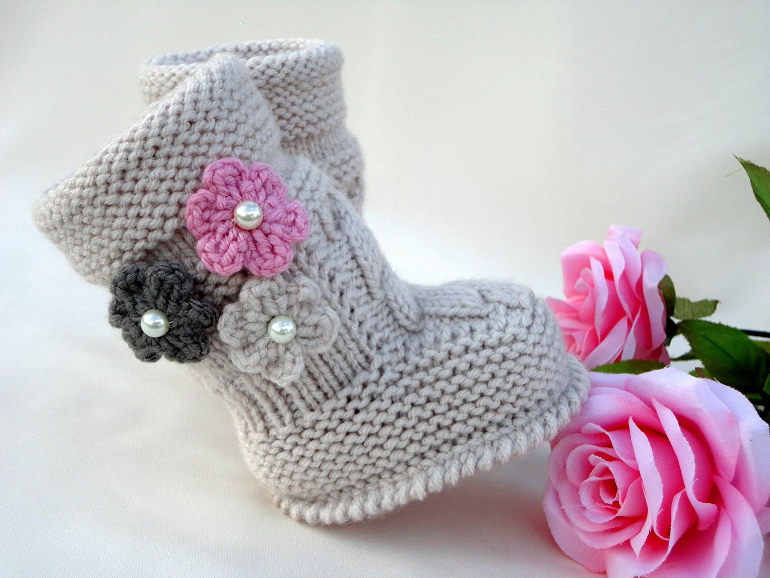 Knitting PATTERN Baby Booties Baby Girl Shoes Pattern Knitted Baby ...