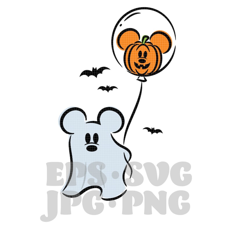 Mickey Ghost Svg - Etsy