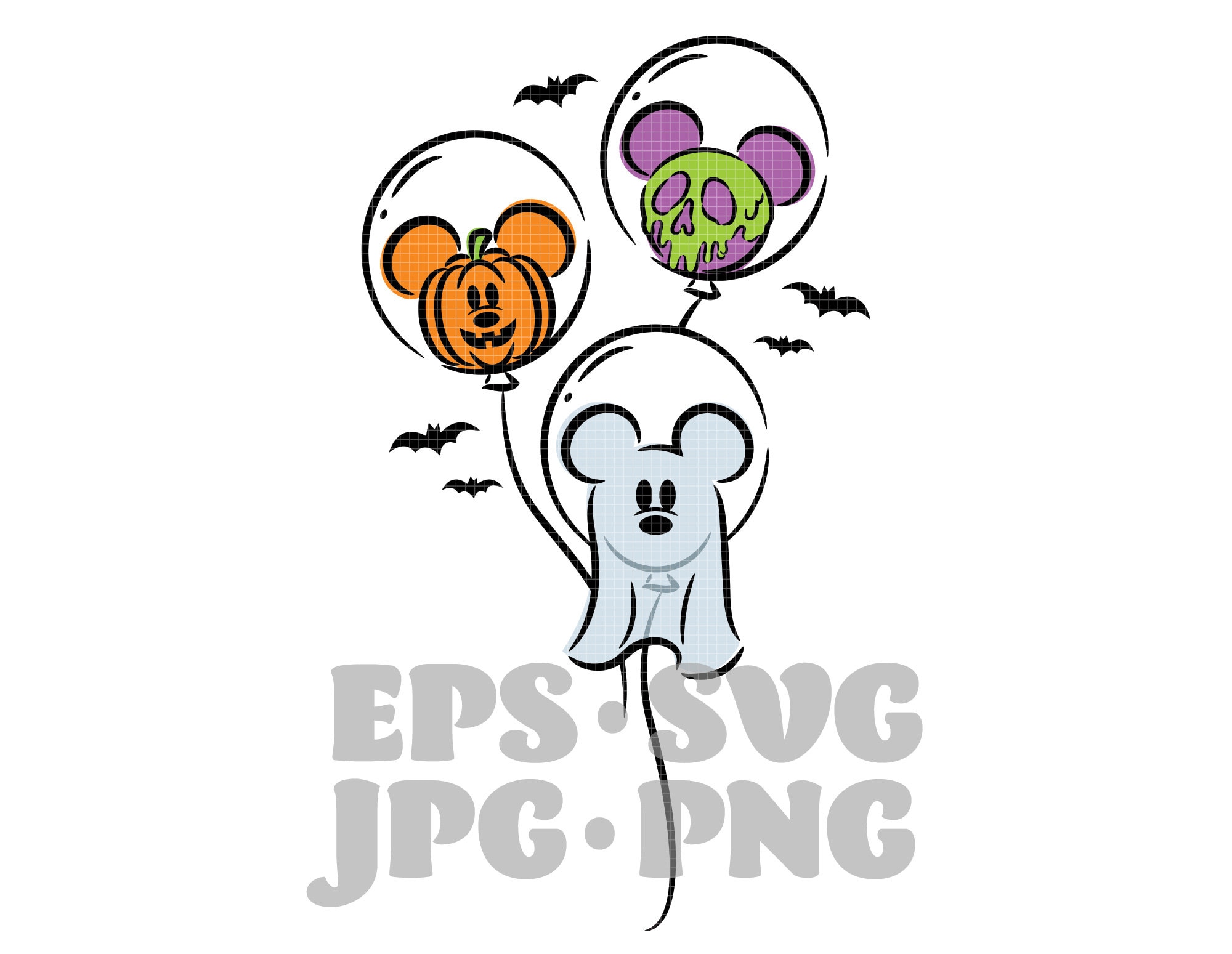 Halloween Magic Mouse Balloons - EPS, PNG, Svg, Jpg - Etsy