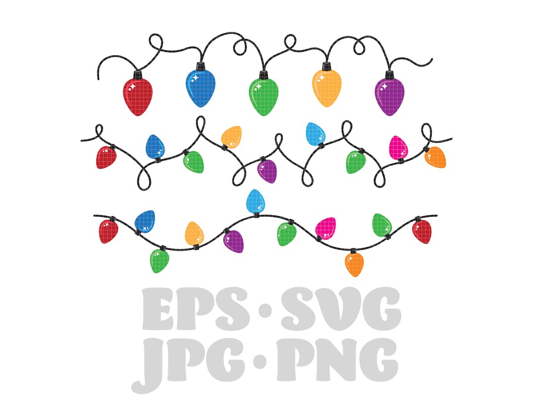 Christmas Holiday Light Strings - EPS, PNG, Svg, Jpg - Etsy