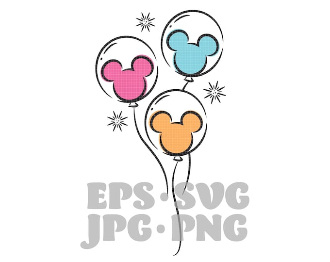 Printable Pastel Mickey Balloons, Disneyland Baby Shower Stand up Prop ...