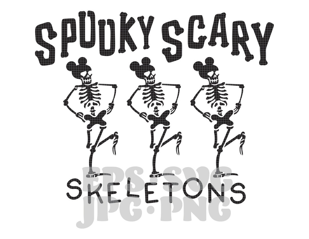 Halloween Spooky Scary Skeletons Magic Mouse Ears - EPS, PNG, Svg, Jpg ...