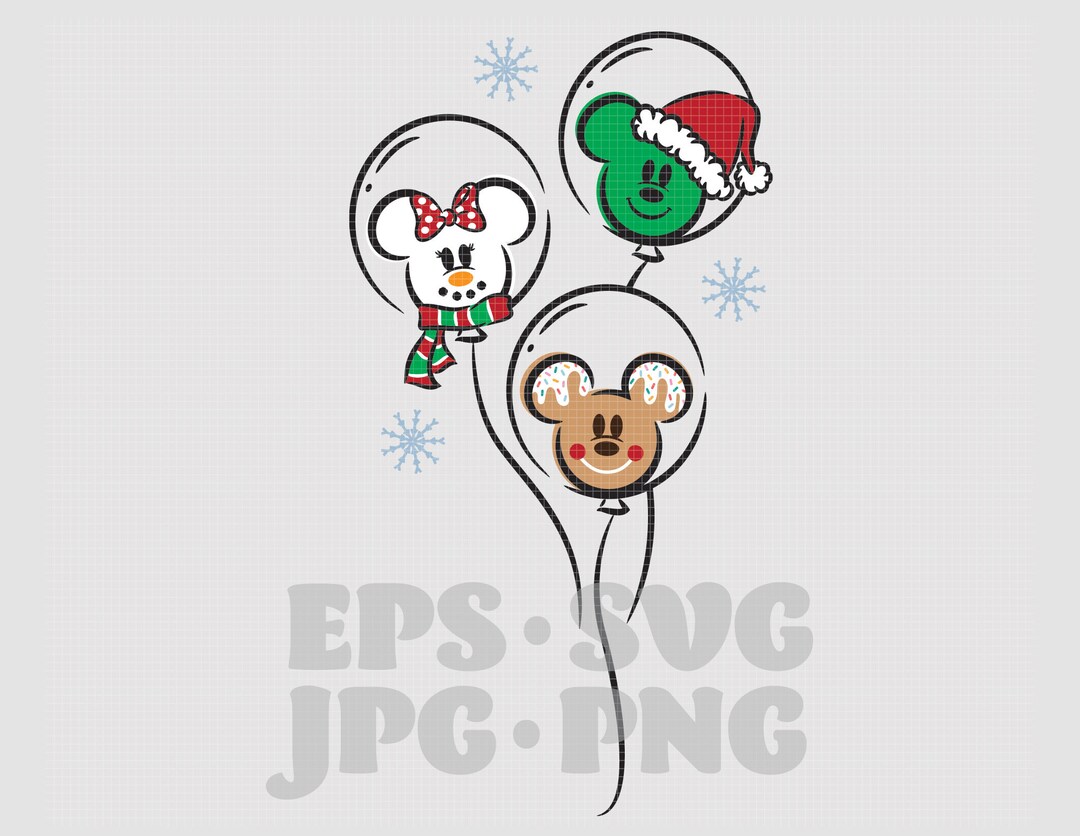 Christmas Magic Mouse Balloons - EPS, PNG, Svg, Jpg - Etsy