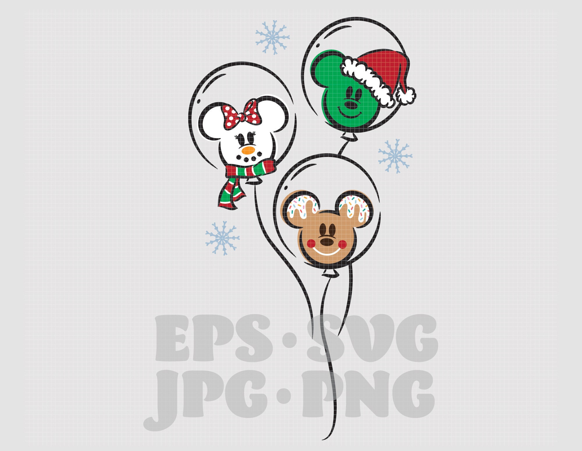 Christmas Magic Mouse Balloons - EPS, PNG, Svg, Jpg - Etsy
