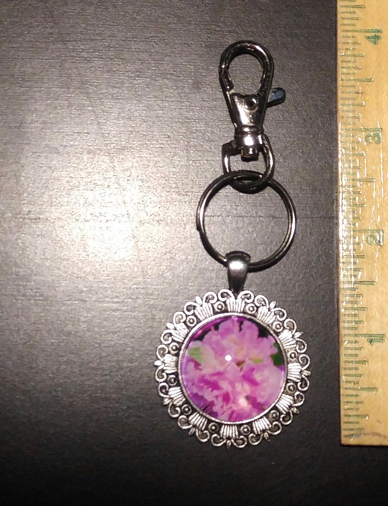 Purple azalea photo keychain floral key fob flower keychain | Etsy