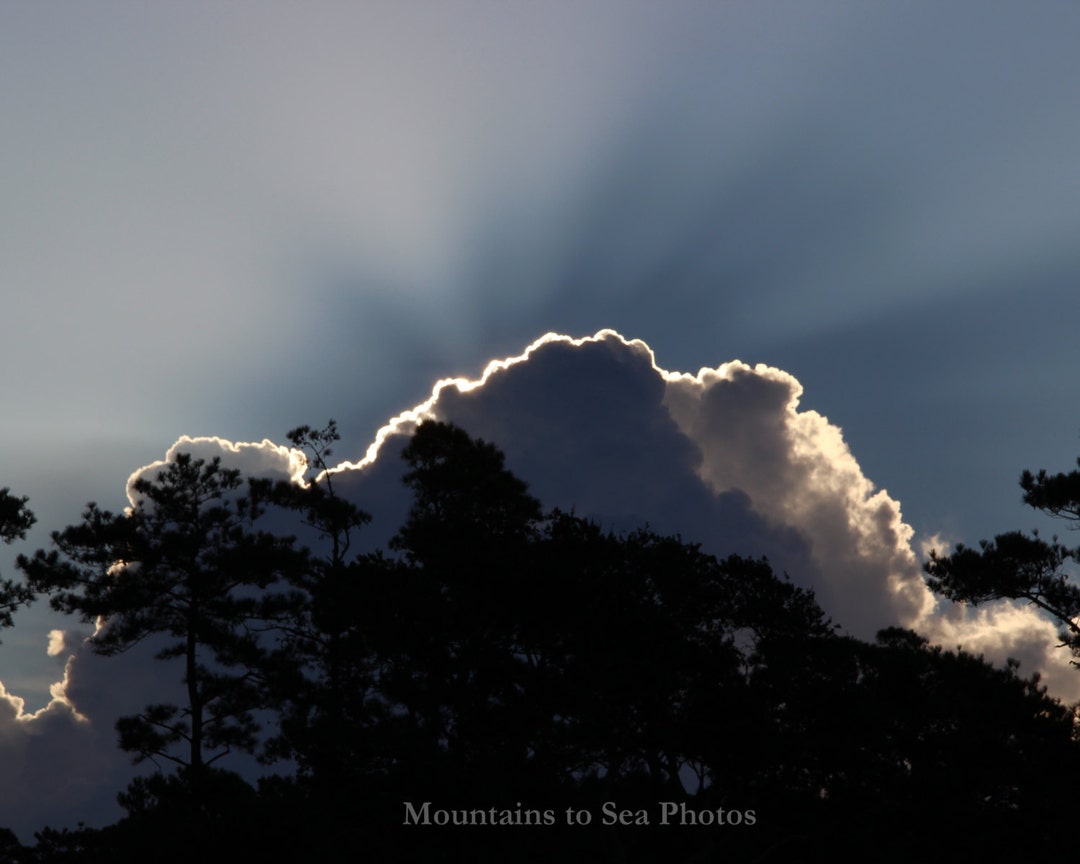 Cloud Photography 8x10 Nature Print, Small Space Wall Art, Sunbeams ...