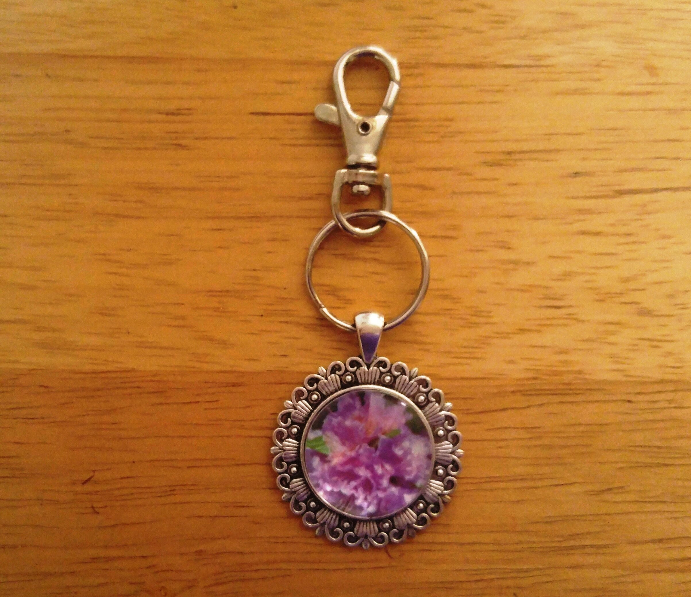 Purple Azalea Photo Keychain, Floral Key Fob, Flower Keychain Women's ...