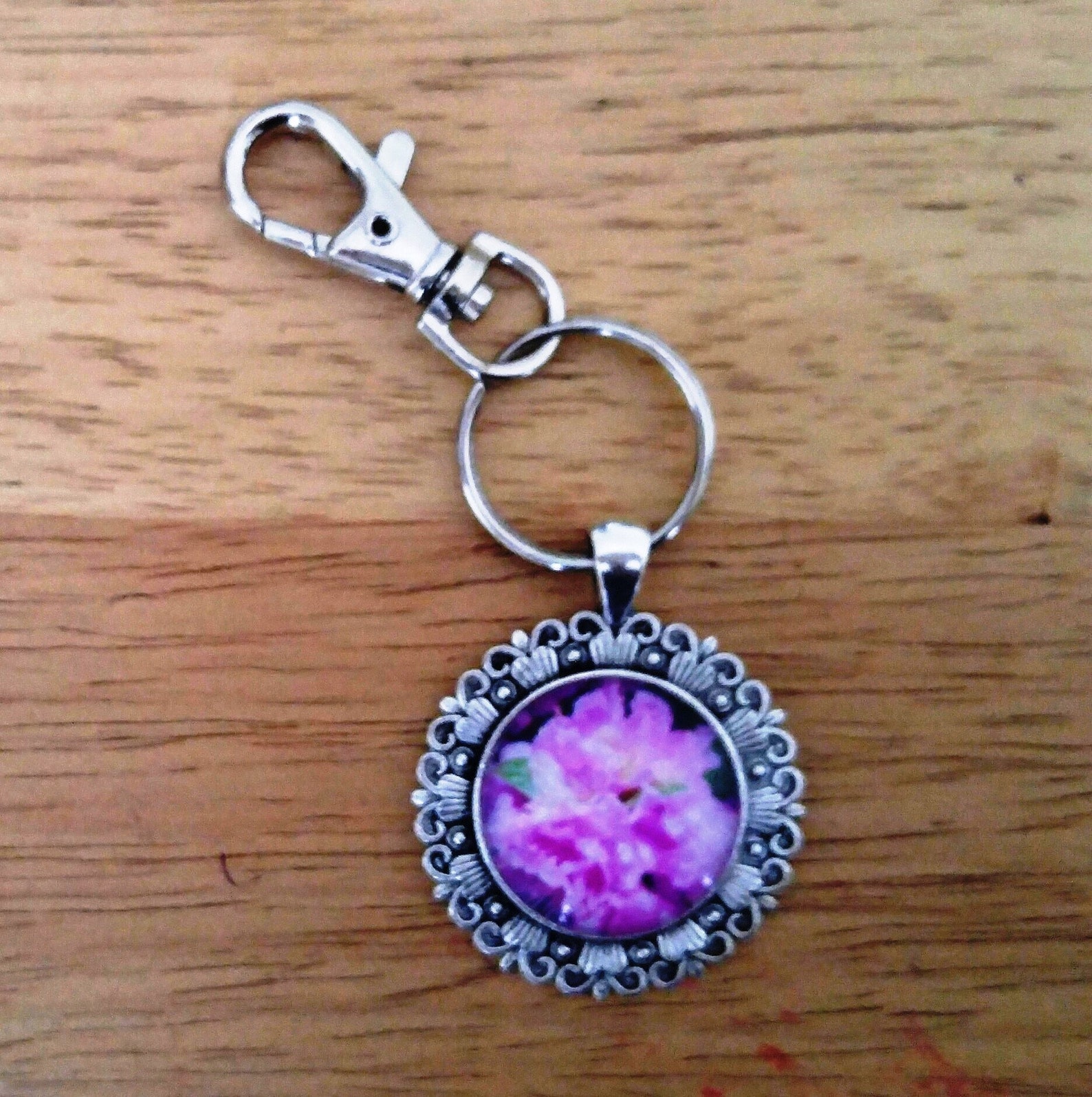 Purple Azalea Photo Keychain, Floral Key Fob, Flower Keychain Women's ...