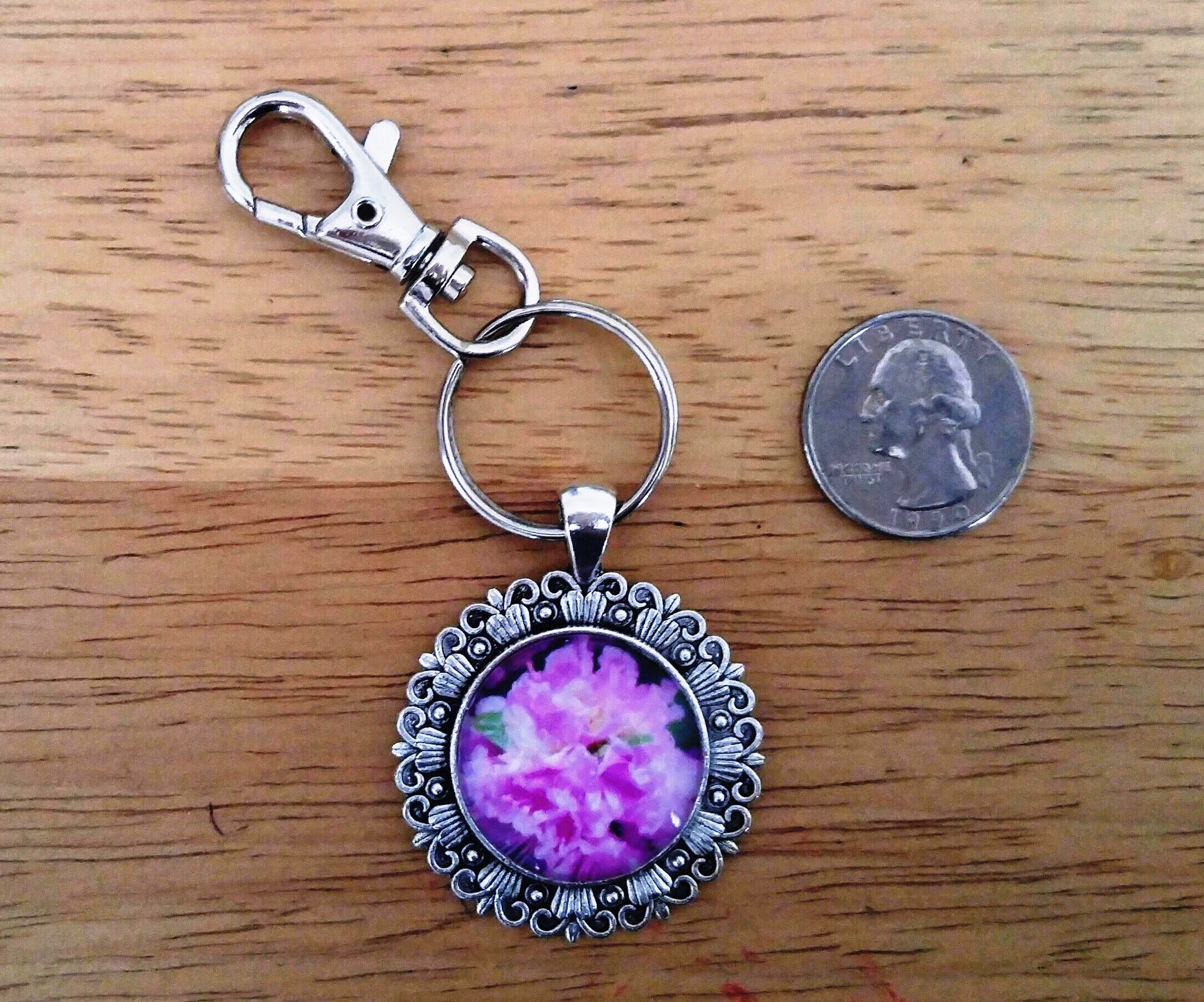 Purple Azalea Photo Keychain, Floral Key Fob, Flower Keychain Women's ...
