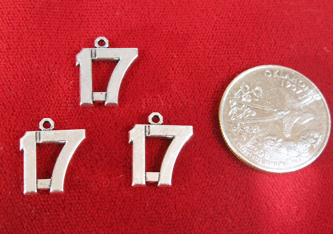 10pc number 17 Charms in Silver Style BC1487 - Etsy