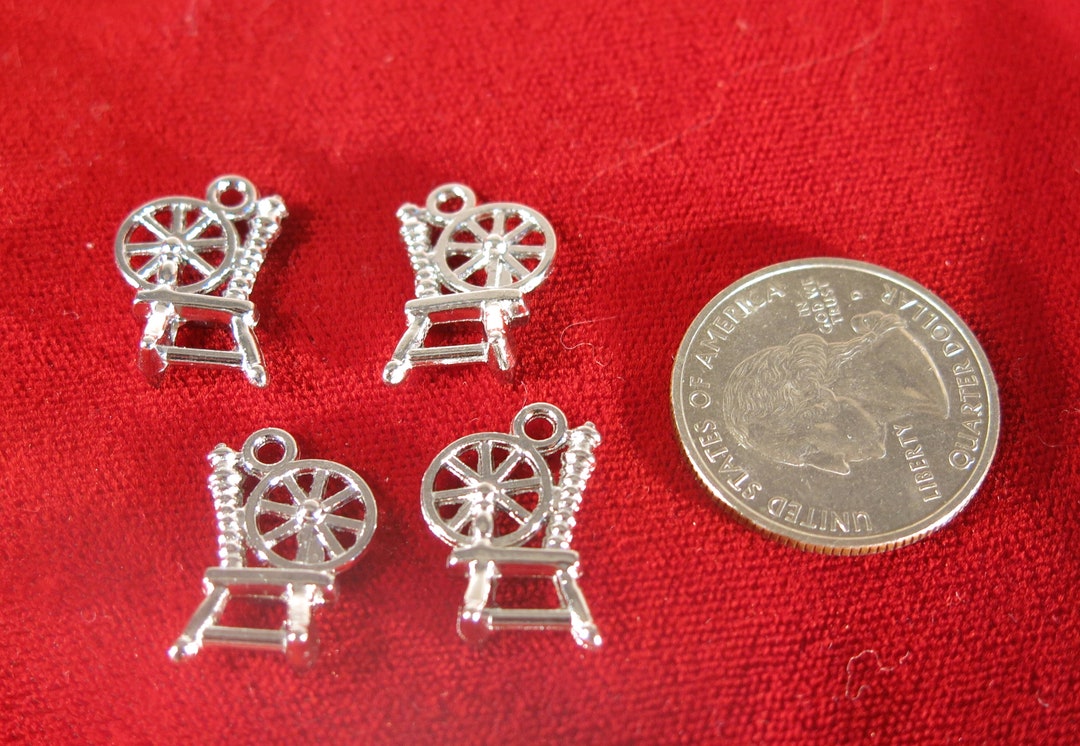 10pc spinning Wheel Charms in Dark Silver Style BC1434 - Etsy