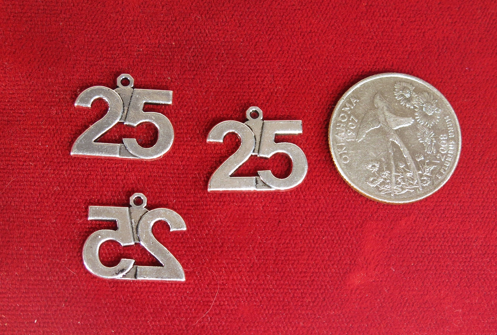 10pc number 25 Charms in Silver Style BC1538 - Etsy