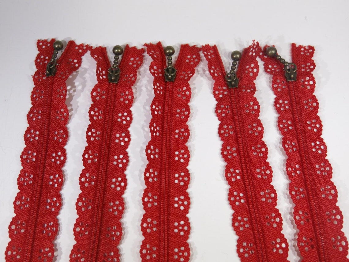 3pc Zipper 30cm / 12 Inch Red Lace Closed End (Z82) - Etsy