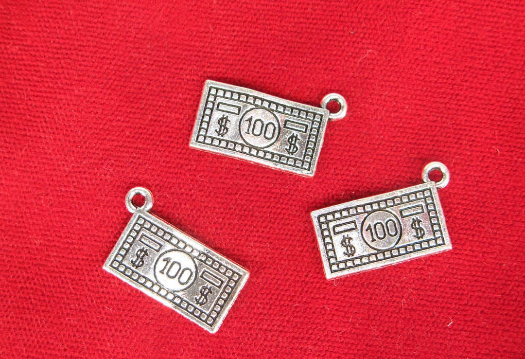 10pc "100 Dollar Bill" Charms in Antique Silver Style (BC1255) - Etsy