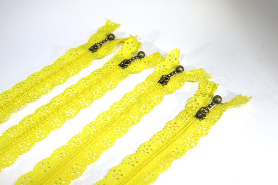 3pc Zipper 40cm / 16inch Yellow Lace Closed End Z68 - Etsy
