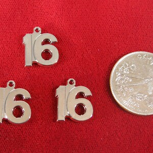 10pc number 16 Charms in Silver Style BC1486 - Etsy