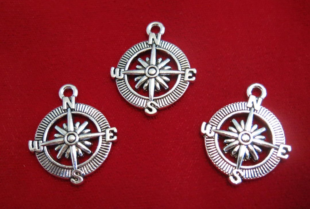 BULK! 30pc "compass" Charms in Antique Silver Style (BC899B) - Etsy