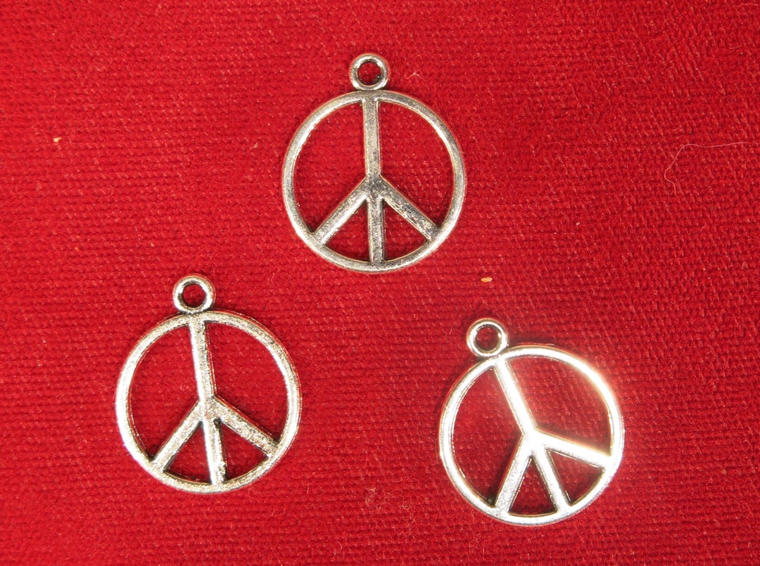 10pc peace Symbol Charms in Silver Style BC1133 - Etsy