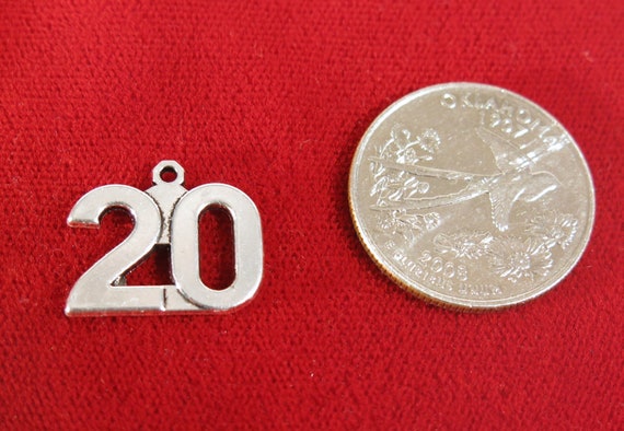 10pc number 20 Charms in Silver Style BC1490 | Etsy