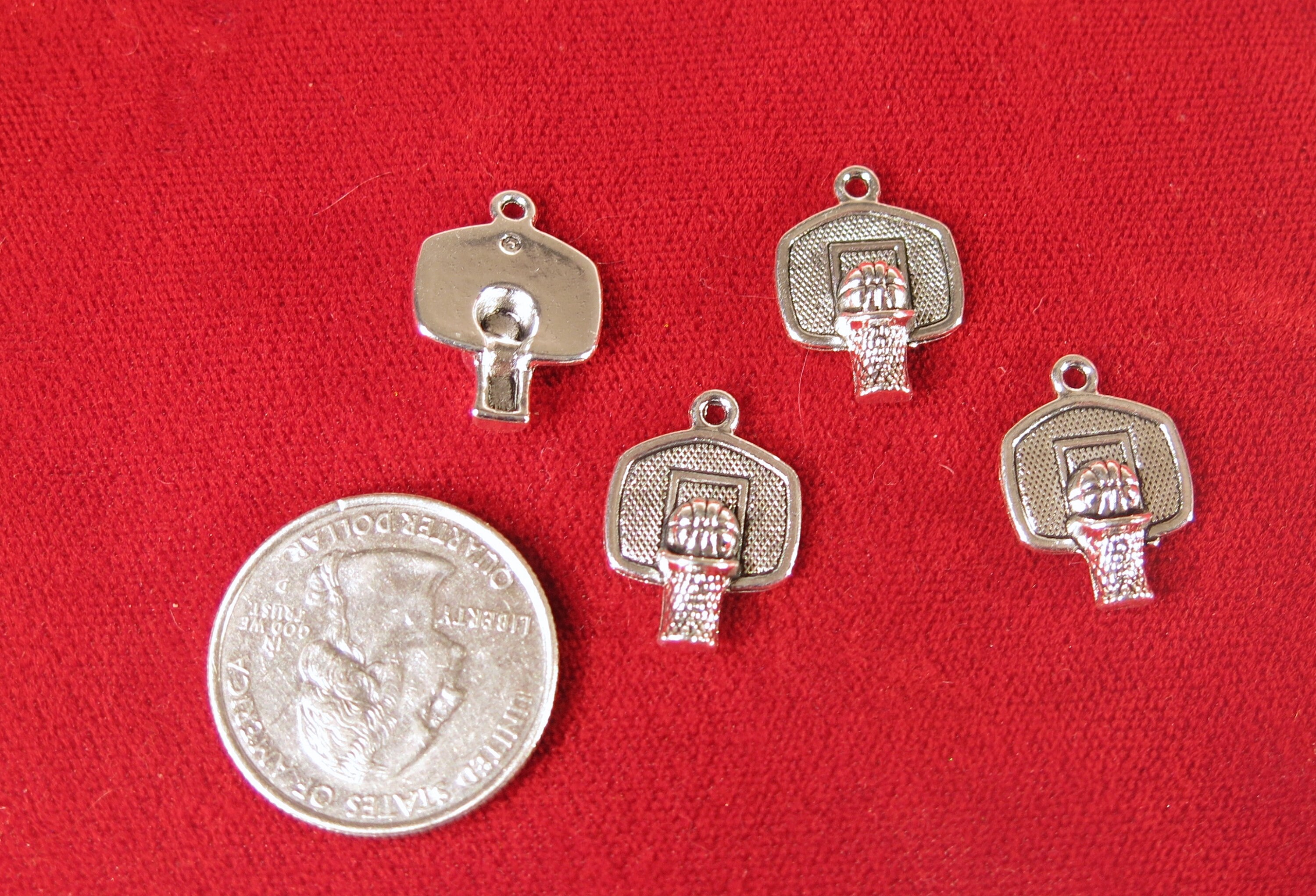 10pc Basketball charms in antique silver style | Etsy