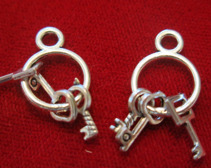 BULK 30pc family Keys Charms in Antique Silver - Etsy