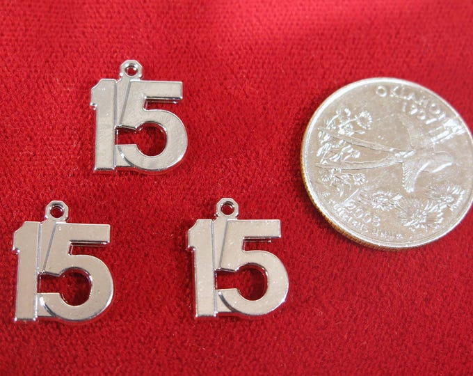 BULK! 30pc "number 15" Charms in Silver Style (BC1485B) - Etsy