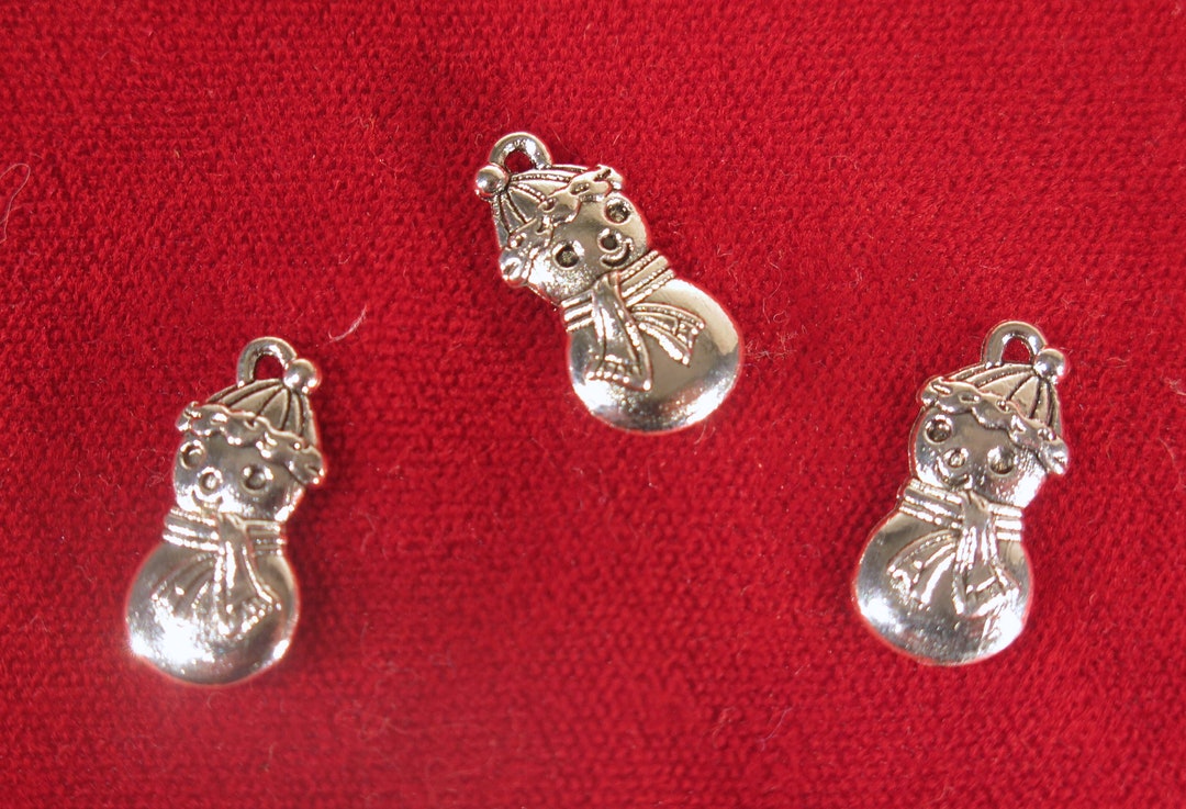 10pc "snowman" Charms in Antique Style Silver (BC77) - Etsy