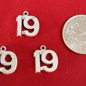 BULK! 30pc "number 19" Charms in Silver Style (BC1489B) - Etsy