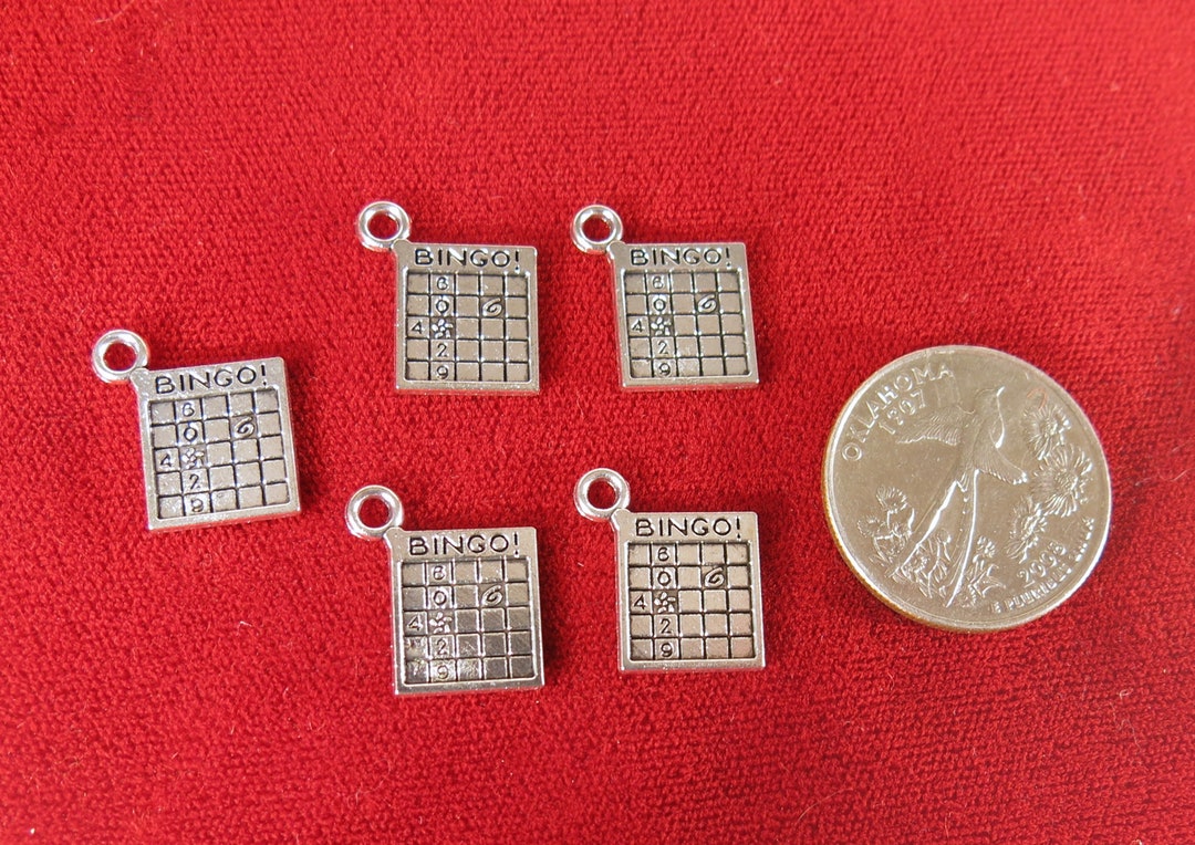 10pc bingo Charms in Antique Silver Style BC713 - Etsy