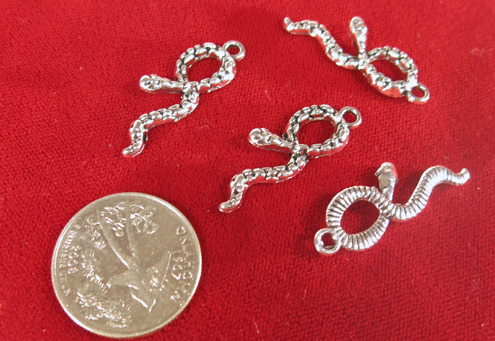 10pc snake Charms in Antique Silver Style BC1500 - Etsy