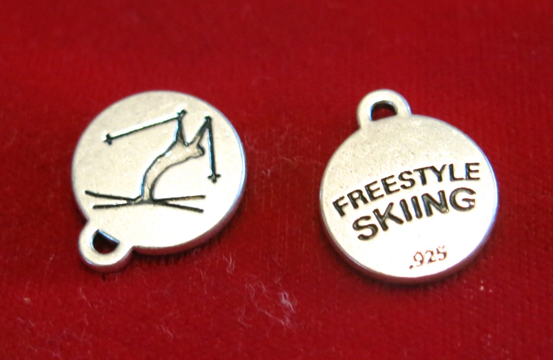 5pc ski Charms in Antique Silver Style BC1151 - Etsy