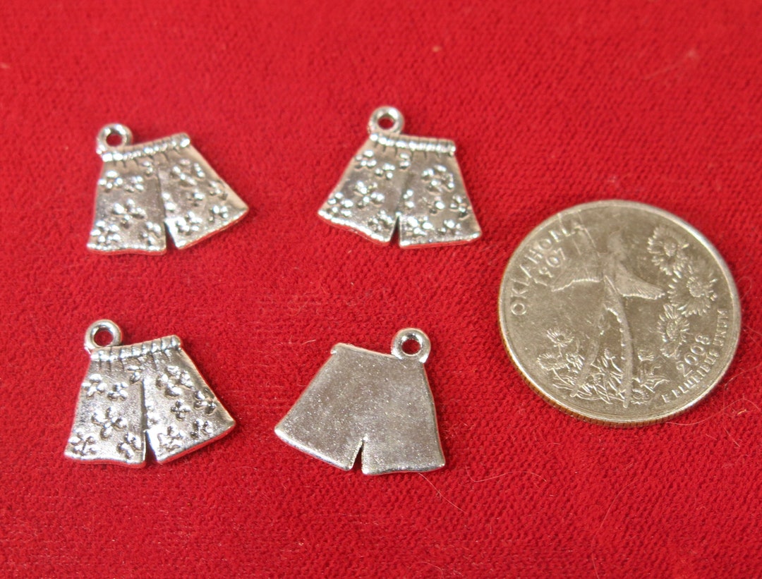 10pc cute Pants Charms in Antique Style Silver - Etsy